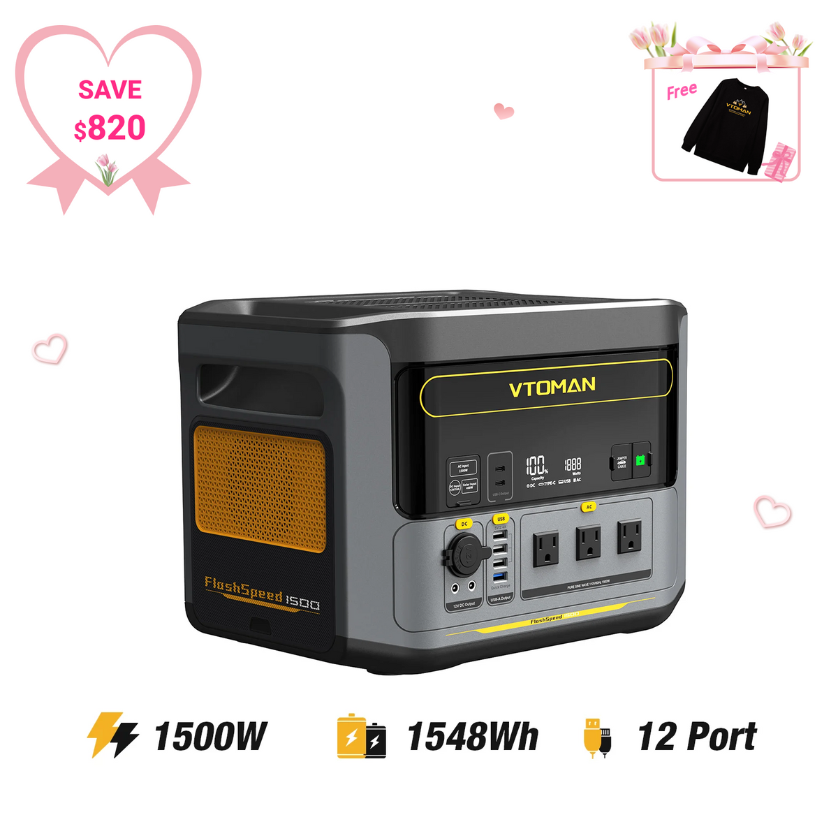 Solar Power Generator for Home | 1500 Watt Solar Generator | Vtoman ...