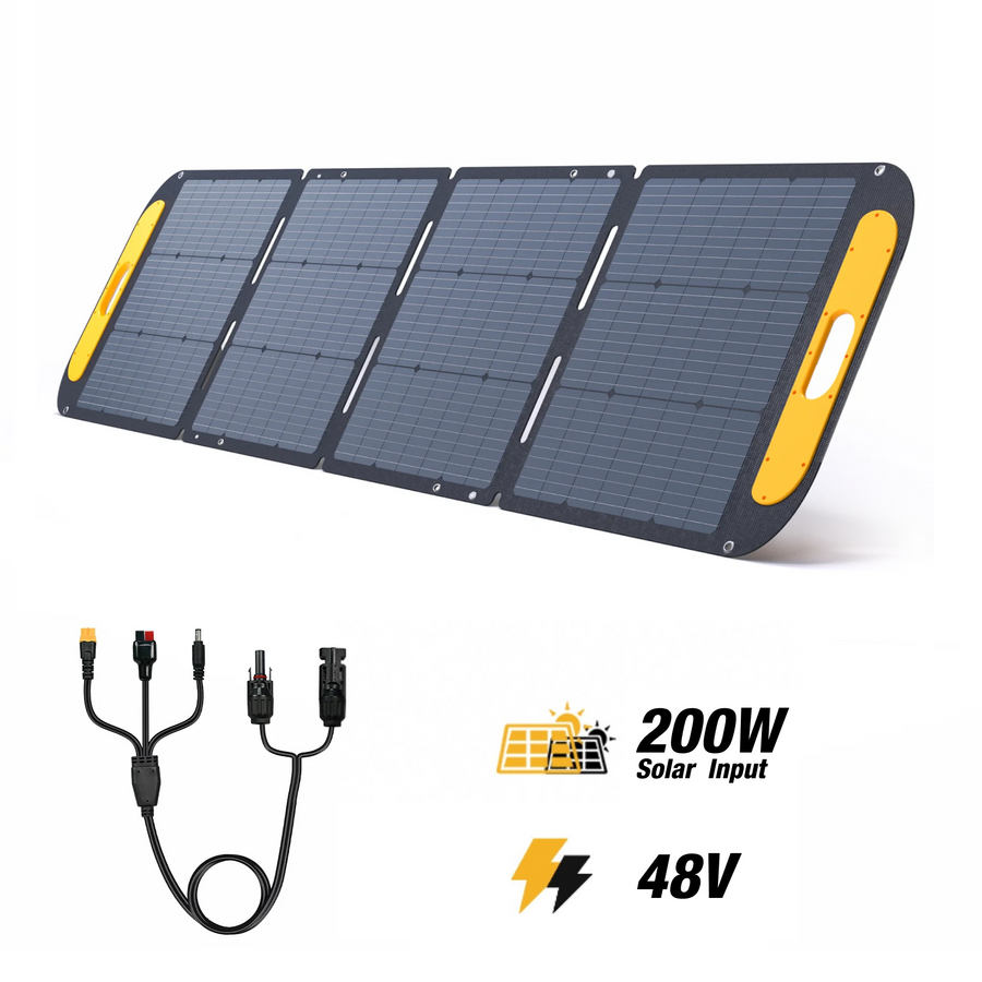 48v Solar Panel | 200 Watt Portable Solar Panel | Vtoman – VTOMAN